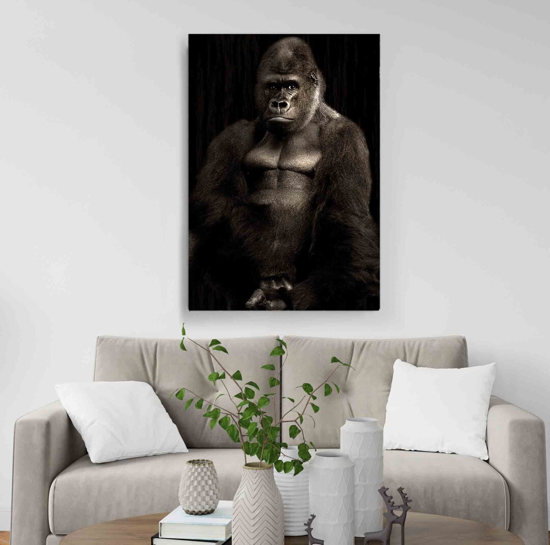 Gorilla Poster, Animal Prints, Animal Wall Art, Gorilla Print, Black ...