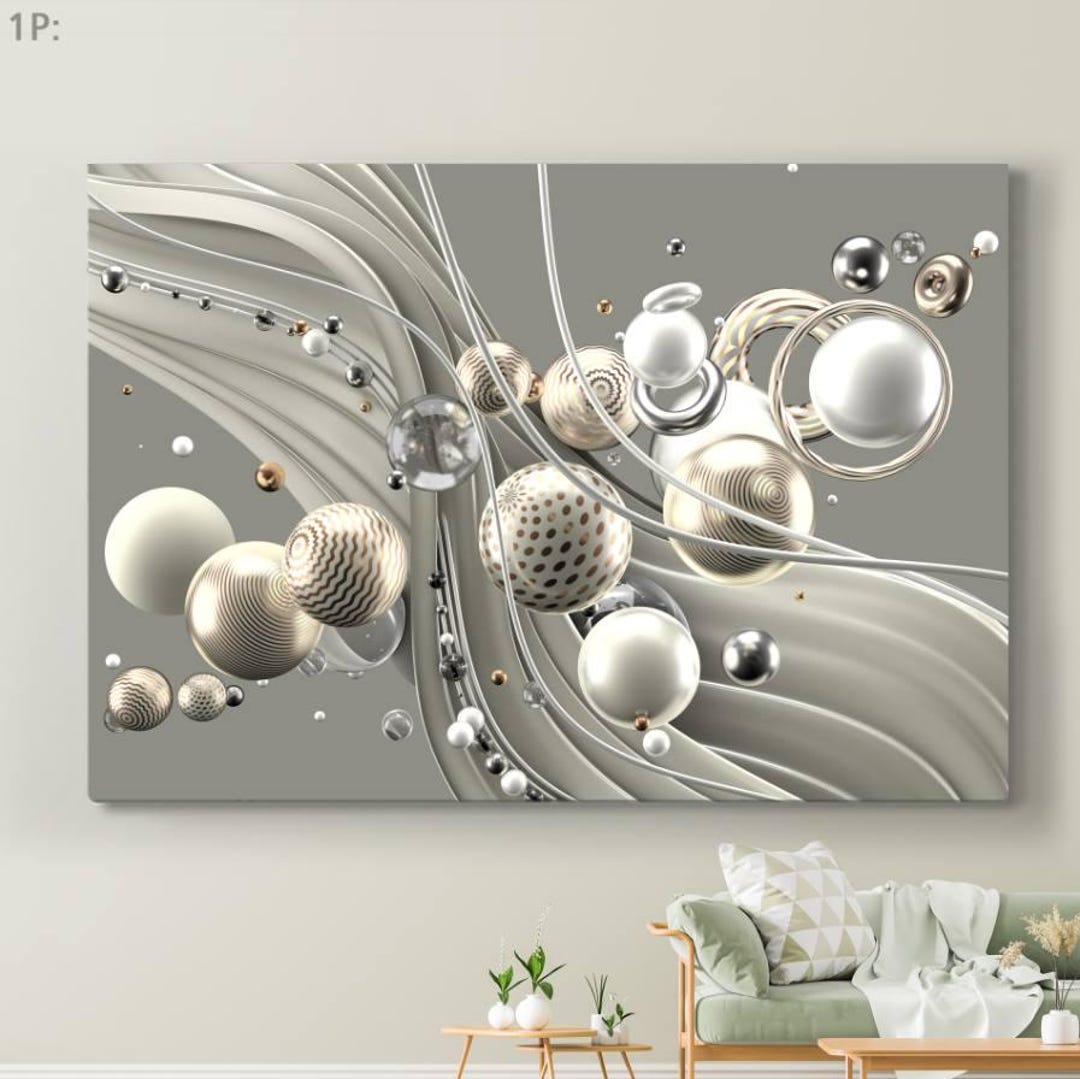 Abstract Wall Art Canvas, Grey Canvas Art, Modern Abstract Art, Multi ...