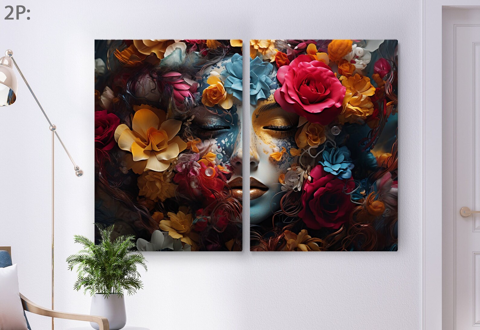 Beautiful Woman, Colorful Canvas, Woman Portrait, Abstract Canvas ...
