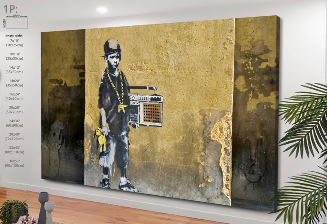 Hip Hop Banksy Wall Art, Best Dance Graffiti Art, Banksy Boy Artwork ...