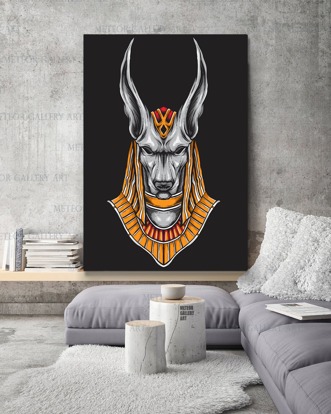 Anubis Wall Art, Egyptian Canvas Painting, Ancient Egyptian Pharaohs ...