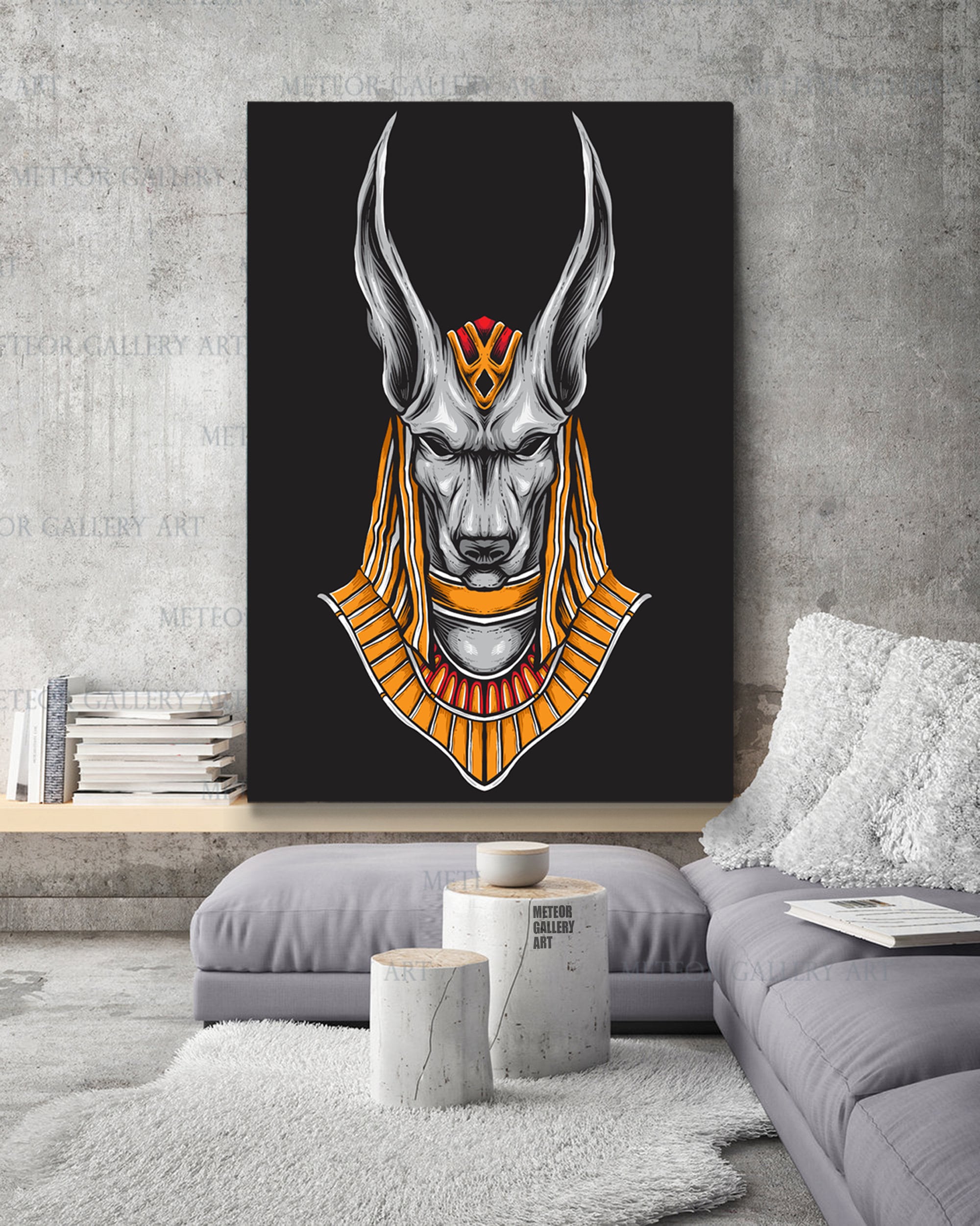 Anubis Wall Art, Egyptian Canvas Painting, Ancient Egyptian Pharaohs ...