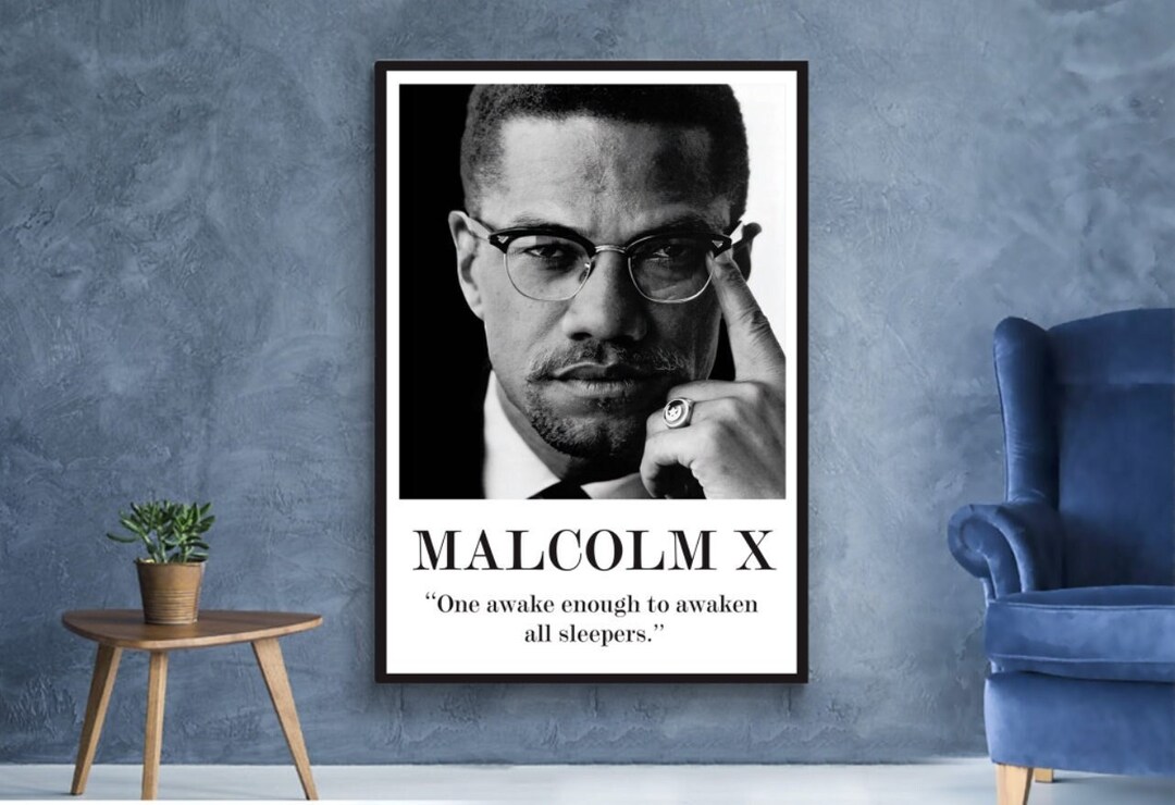 Malcolm X Print, Malcolm X Poster, Malcolm X Photo, Malcolm Print Art, Malcolm X Quote, Large ...