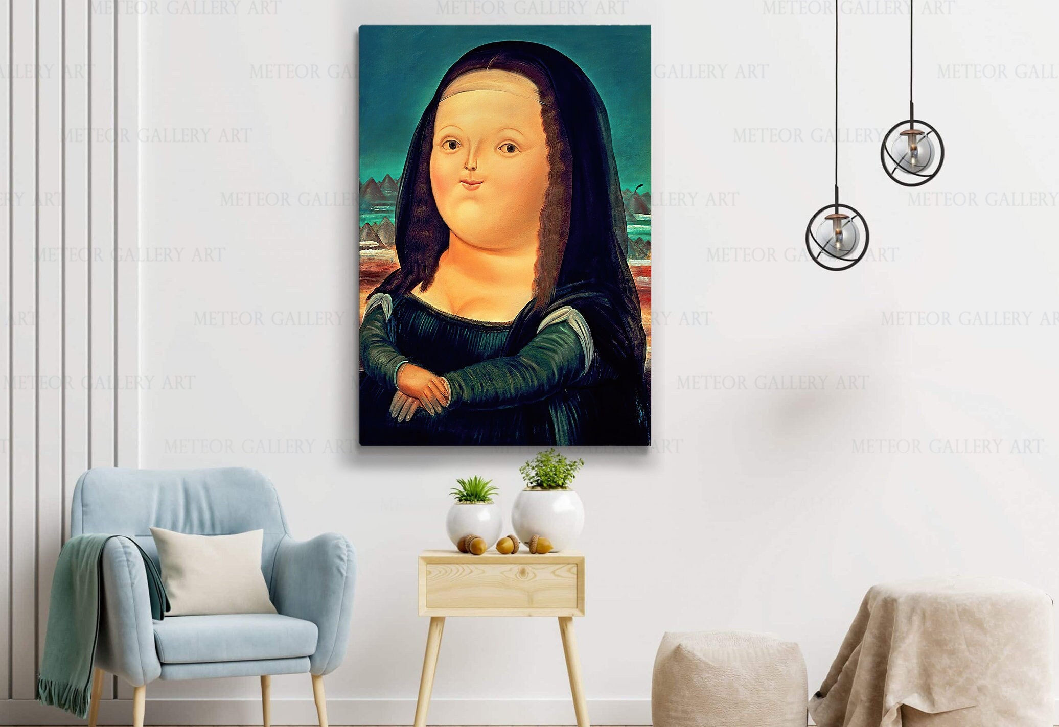 Fat Mona Lisa Print, Mona Lisa Canvas Art, Modern Art Print, Fernando ...