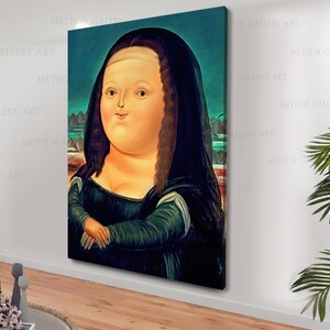 Fat Mona Lisa Print, Mona Lisa Canvas Art, Modern Art Print, Fernando ...