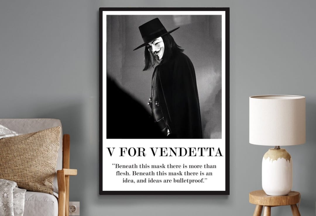 V for Vendetta, V for Vendetta Poster, V for Vendetta Print, V for ...