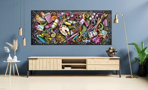 Artist Color Drawingvisual Arts Doodlesstreet Artpainting - Etsy