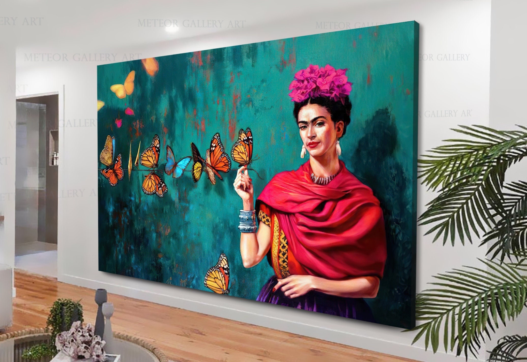Frida Kahlo and Butterflies Frida Kahlo Frida Kahlo Wall - Etsy