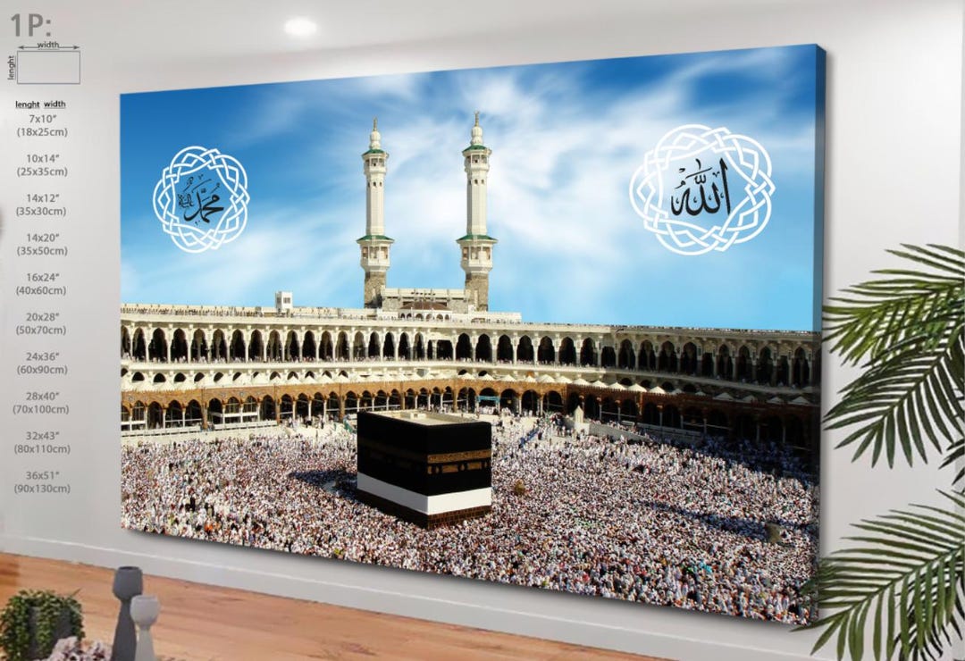 Kaaba Canvas Wall Art, Kaaba Home Decor, Allah Wall Art, Quran Art ...