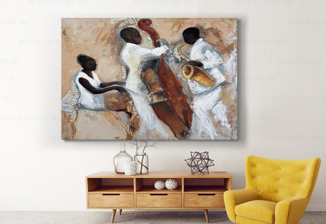 Jazz Wall Art, Music Canvas Print, Musical Instruments Decor, African ...