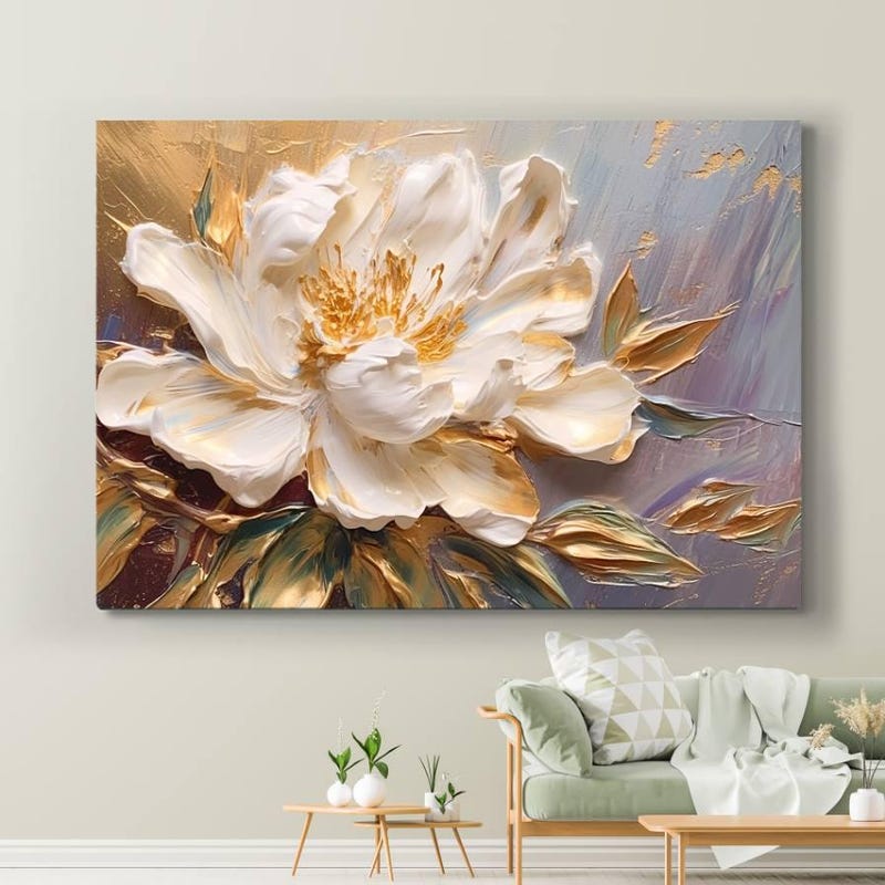 Abstract Flower Canvas Wall Art - Etsy
