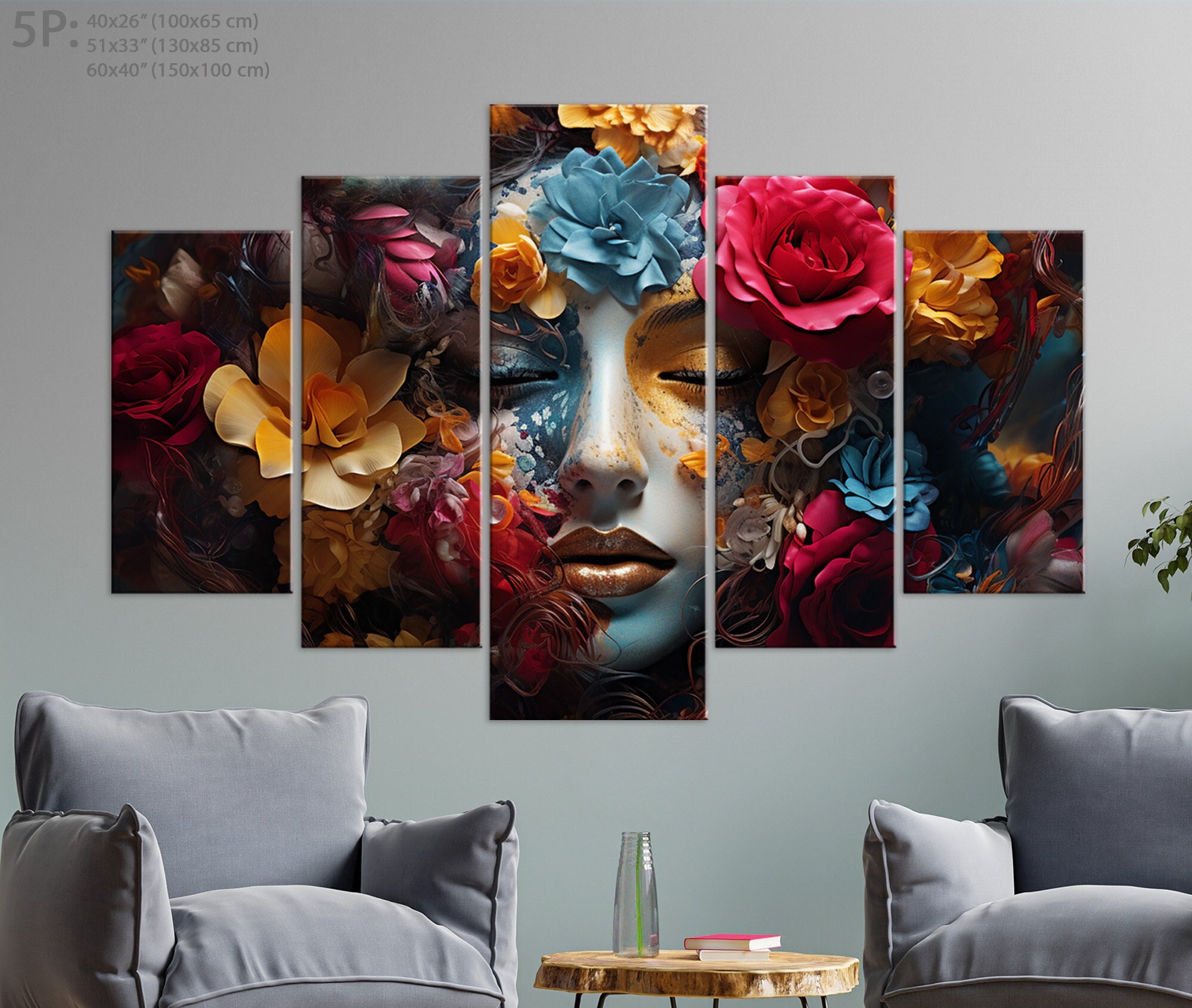 Beautiful Woman, Colorful Canvas, Woman Portrait, Abstract Canvas ...