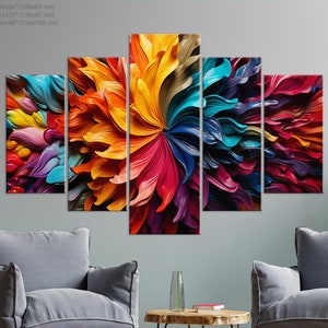 Colorful Abstract, Abstract Feather on Canvas, Colorful Painting ...