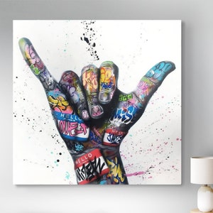Graffiti Hand Signature, Pop Culture Canvas Art, Hands Street Graffiti ...