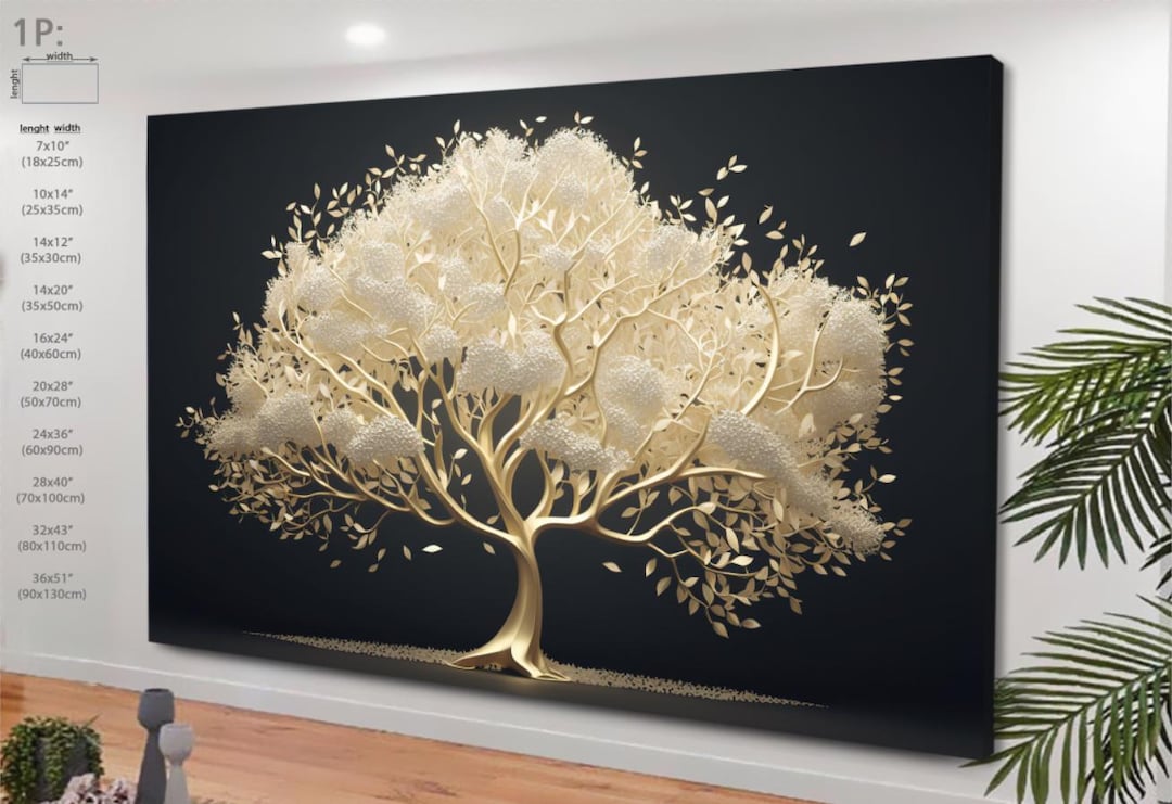 Tree Canvas Wall Art, Abstract Tree Print, Large Wall Art, Original ...
