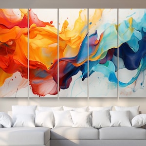 Rainbow Abstract Art, Colorful Canvas Art, Colorful Abstract, Abstract ...