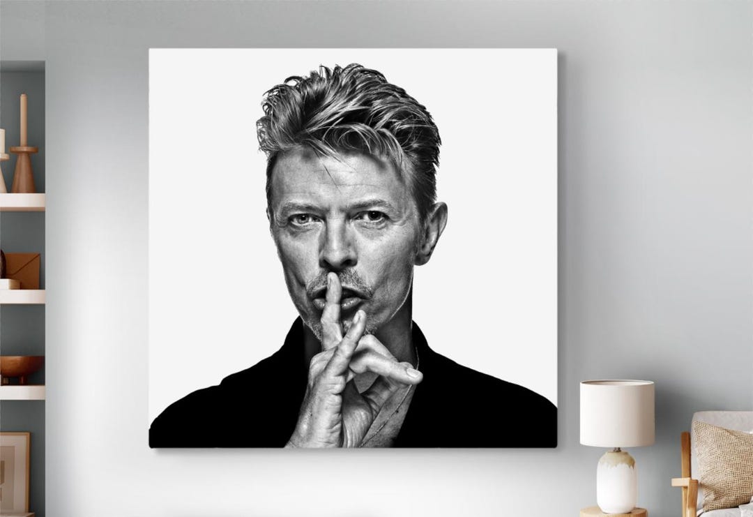 David Bowie Hush Canvas, Handsome Man Wall Art, Contemporary Art, David ...