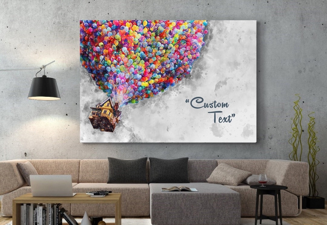 Up Pixar Canvas Painting, up Pixar Wall Art, up Print, up Watercolor ...
