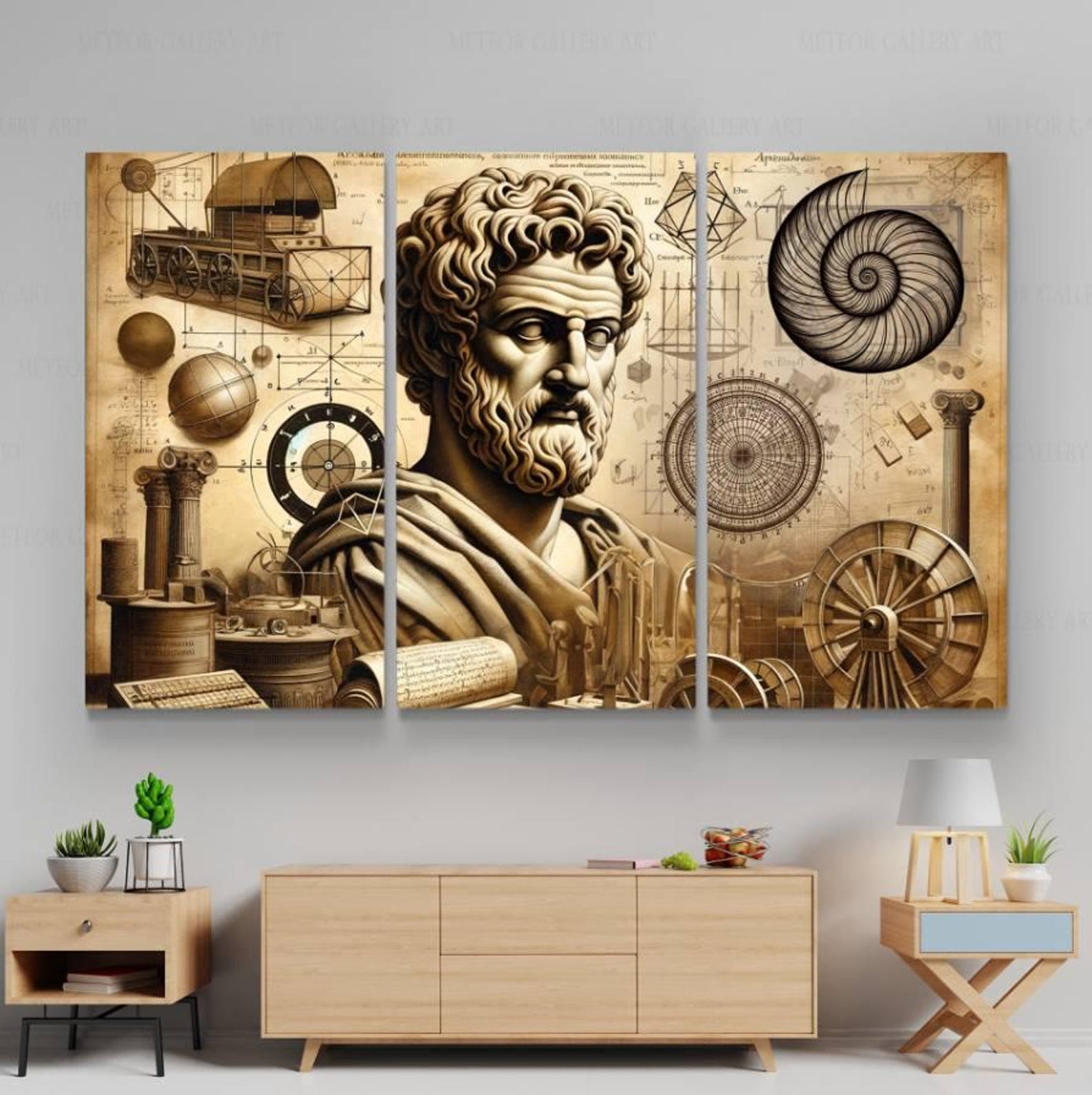 Archimedes Wall Art, Engineer Canvas Art, Scientist Art Decor, Science ...