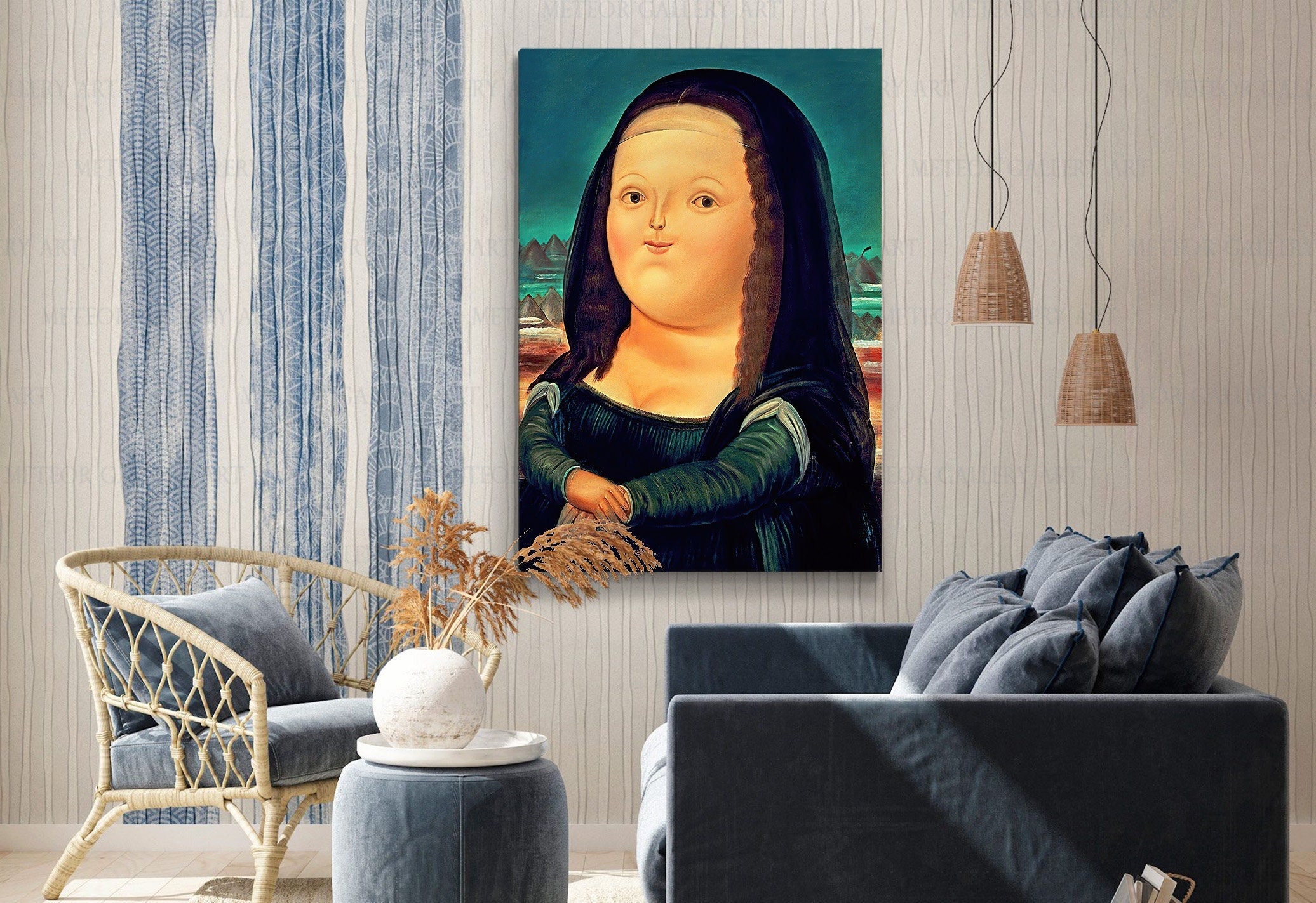 Fat Mona Lisa Print, Mona Lisa Canvas Art, Modern Art Print, Fernando ...