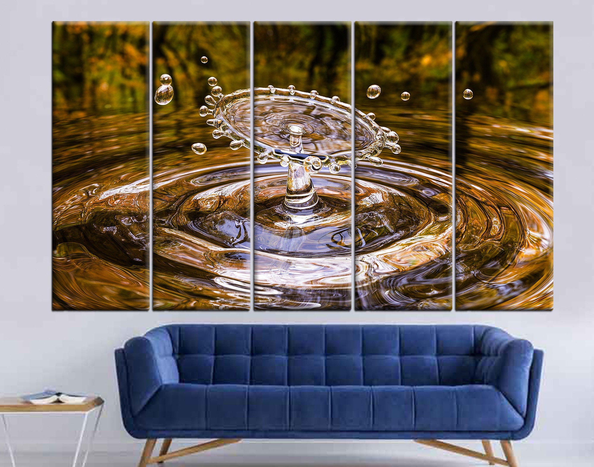 Water Splash Wall Art Lake-river Water Drop Effect Canvas - Etsy