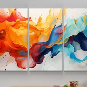 Rainbow Abstract Art, Colorful Canvas Art, Colorful Abstract, Abstract ...