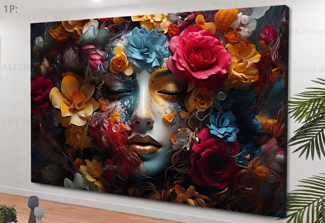 Beautiful Woman, Colorful Canvas, Woman Portrait, Abstract Canvas ...