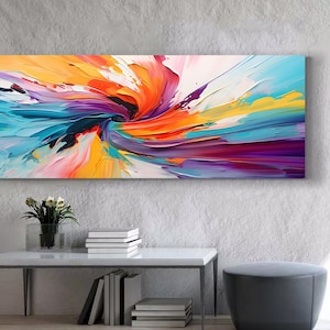 Rainbow Abstract Art, Colorful Canvas Art, Colorful Abstract, Abstract ...