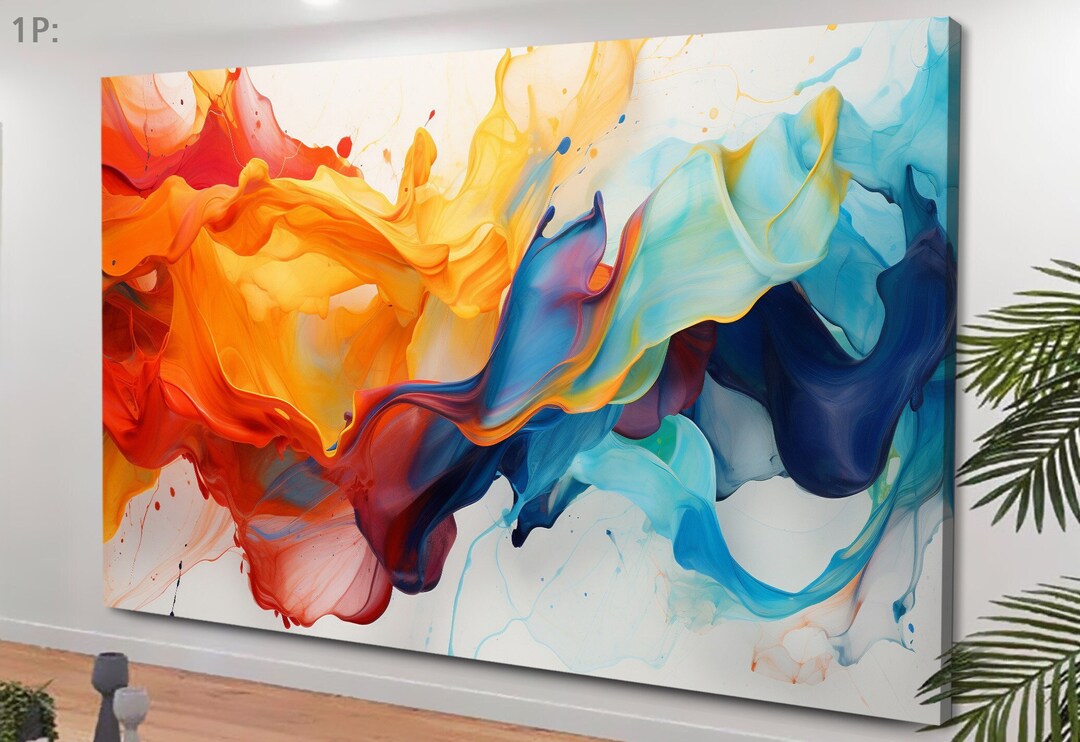 Rainbow Abstract Art, Colorful Canvas Art, Colorful Abstract, Abstract ...