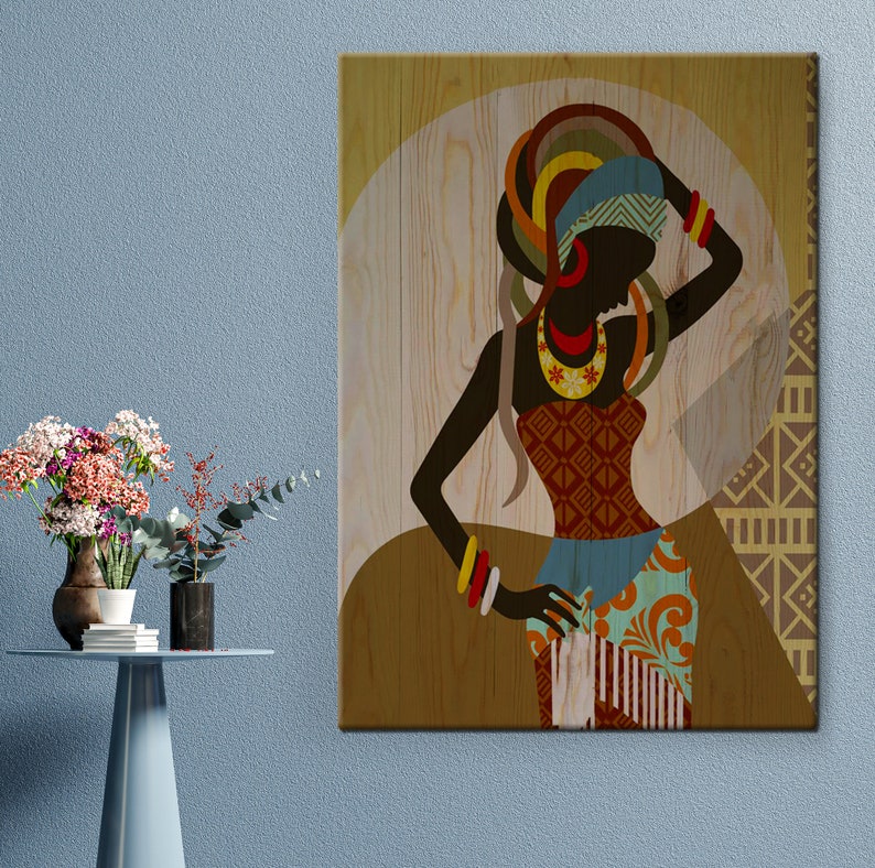 African Woman Canvascolorful Wood Textured Canvas Design - Etsy African Woman Canvascolorful Wood Textured Canvas Design - Etsy