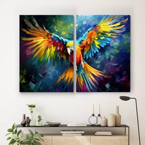 Parrot Canvas Print, Parrots Wall Art, Parrot Canvas Art, Parrot ...