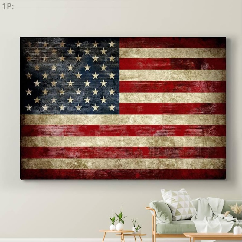 American Flag Canvas - Etsy
