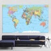Political World Map Painting Blue Color Map Wall Map World - Etsy