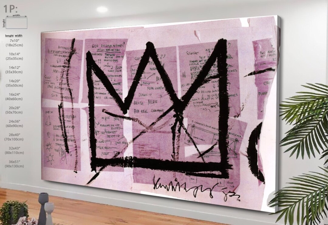 Jean Michel Basquiat's Crown Modern Unique Painting Abstract Canvas ...