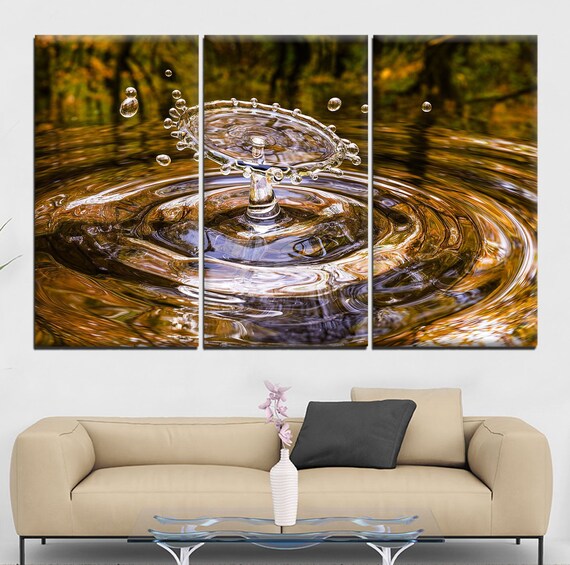 Water Splash Wall Art Lake-river Water Drop Effect Canvas - Etsy