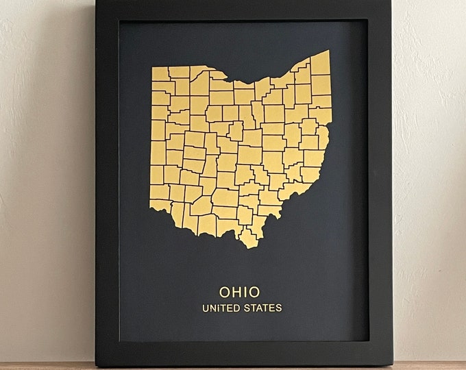 Custom State Map, Foil State Map, State Map With Counties, State Map ...