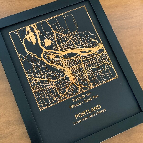 Gold Foil World Map - Etsy