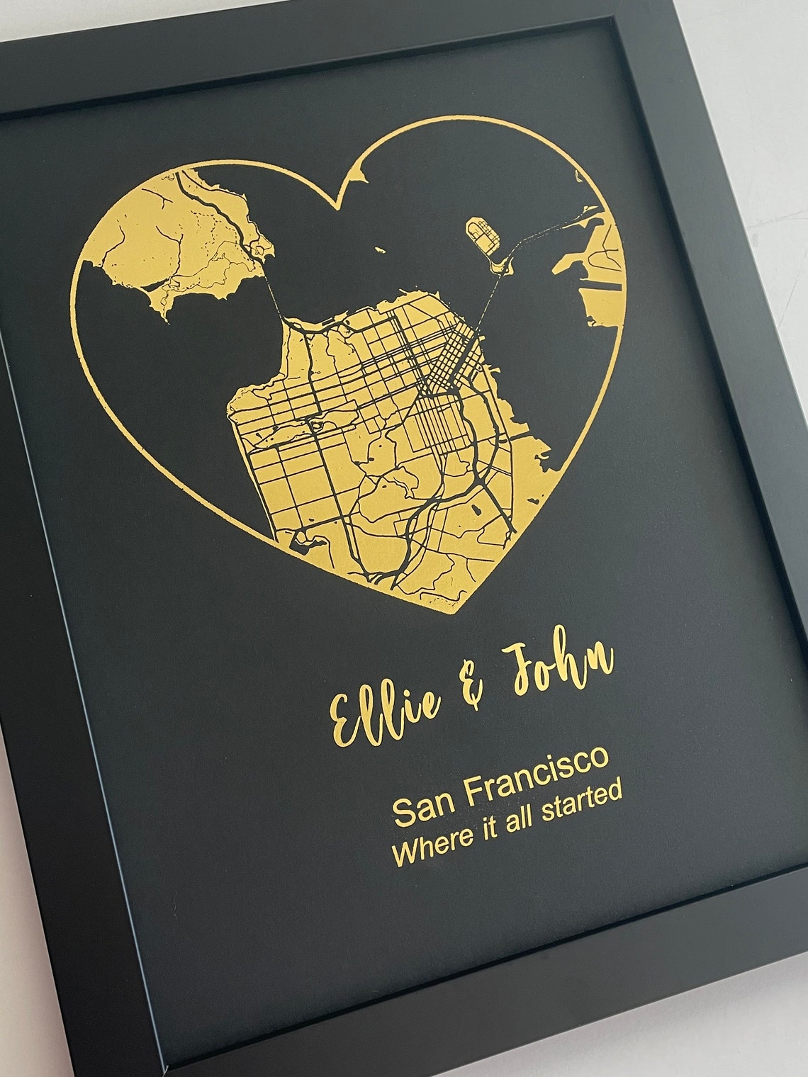 Engagement Map Print Engagement Print Gift for Couple - Etsy