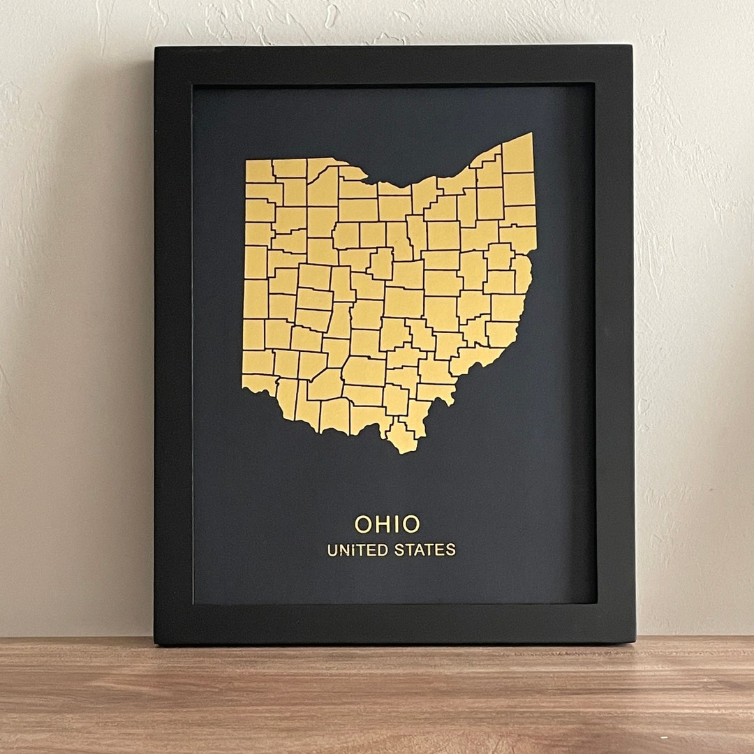 Custom State Map, Foil State Map, State Map With Counties, State Map ...