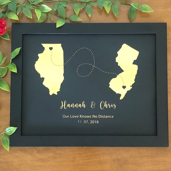 Long Distance Relationship Map - Etsy
