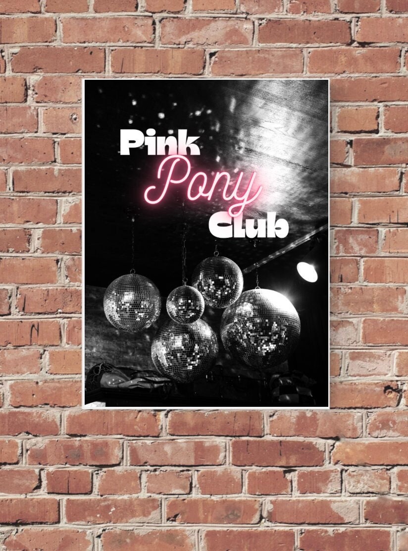 Pink Pony Club Lyrics Digital Print, Chappell Roan Fan Art Poster, Neon ...