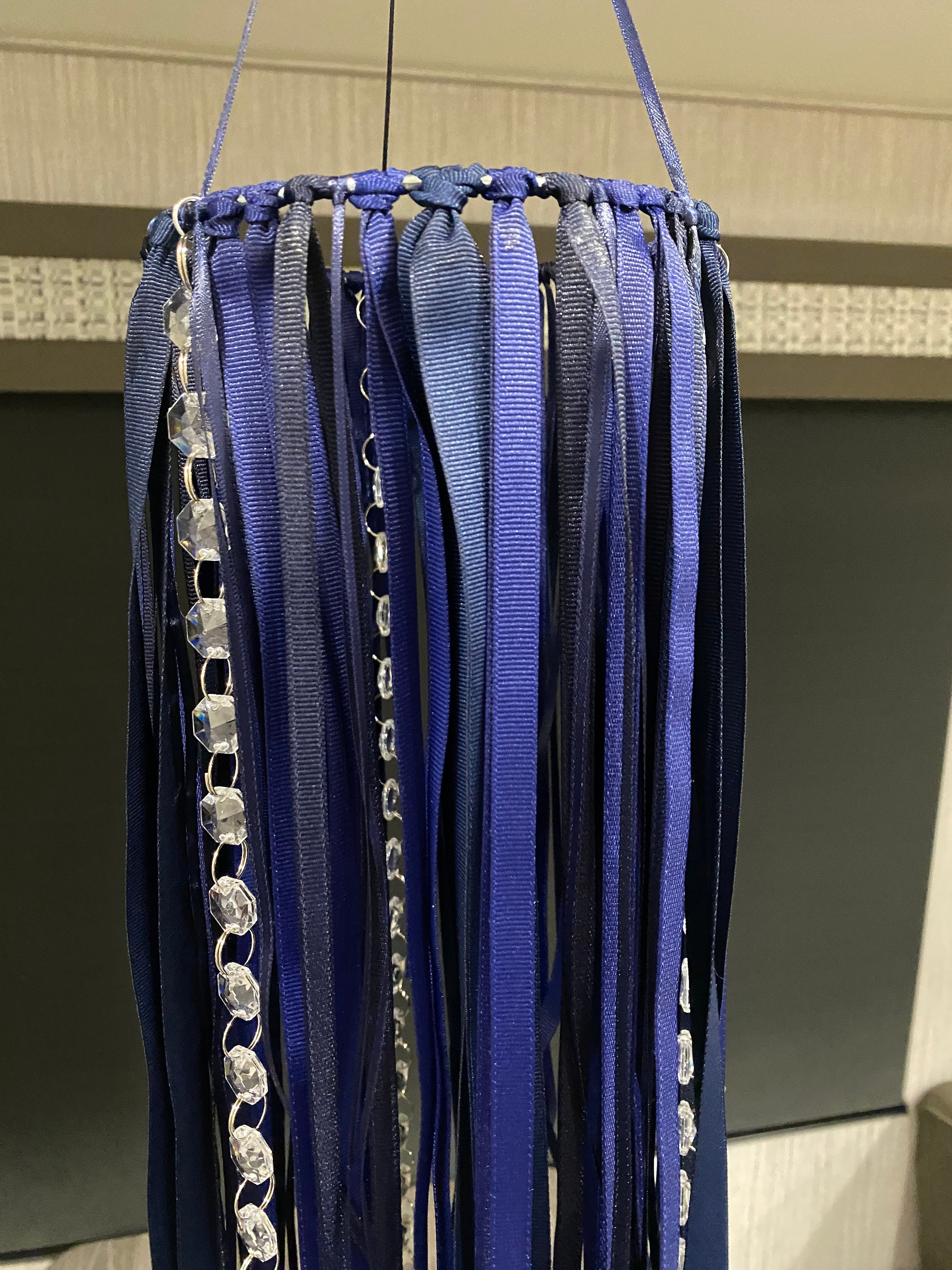 Ribbon Windsock Midnight Sky With Bling sparkly Stars Indoor or Outdoor ...