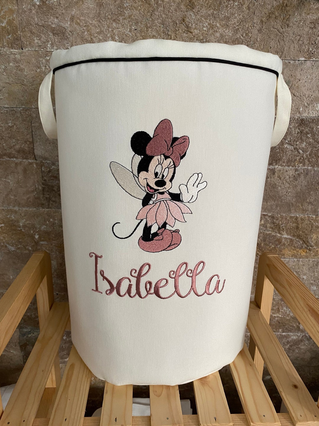 Minnie Mouse Embroidered, Handmade Personalized Baby Laundery Basket ...