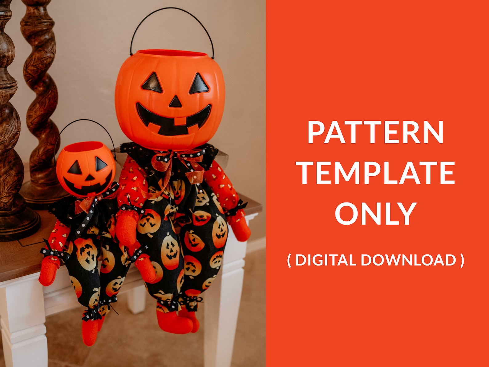Pumpkin Pail Shelf-sitter Doll Patterns - Etsy