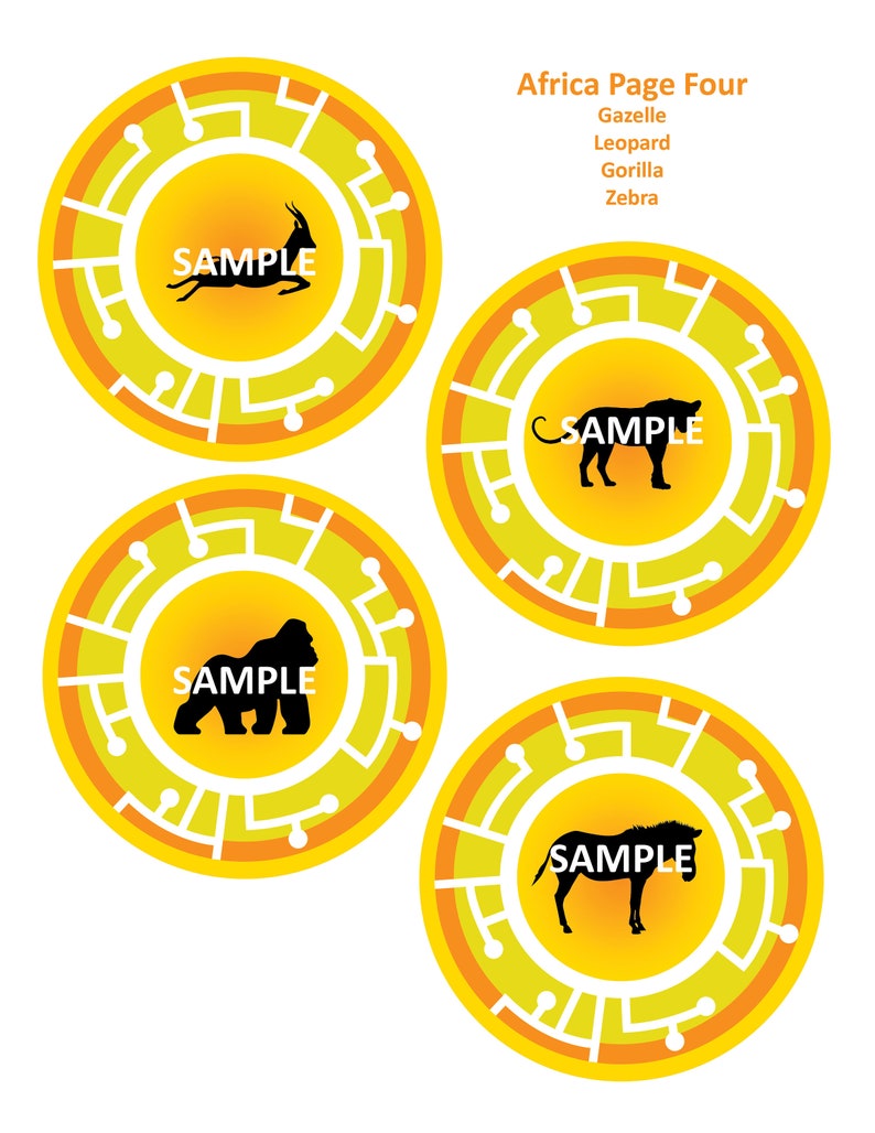 AFRICA Set of Animal Discs/creature Power Discs - Etsy