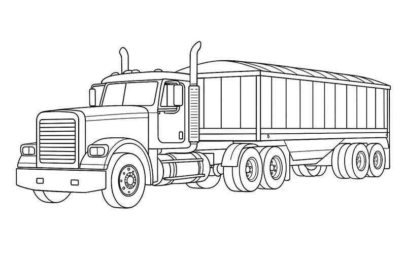 Farm Equipment Coloring Pages Bundle • Combine Harvester • Semi Truck ...