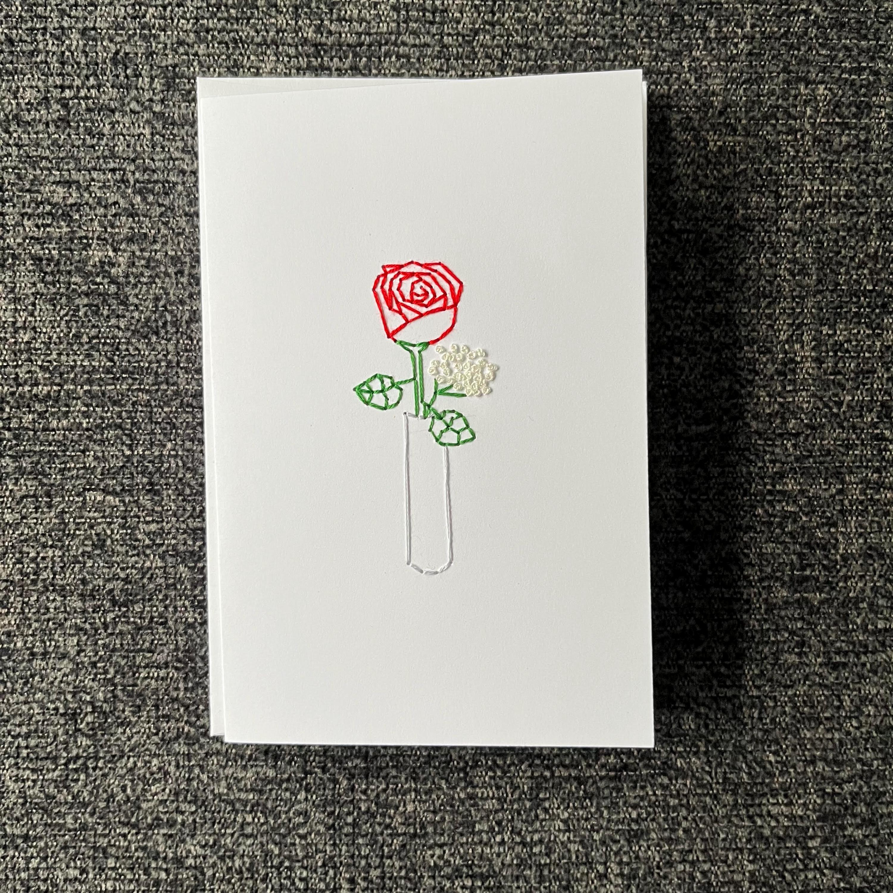 Hand Embroidered Floral Cards - Etsy