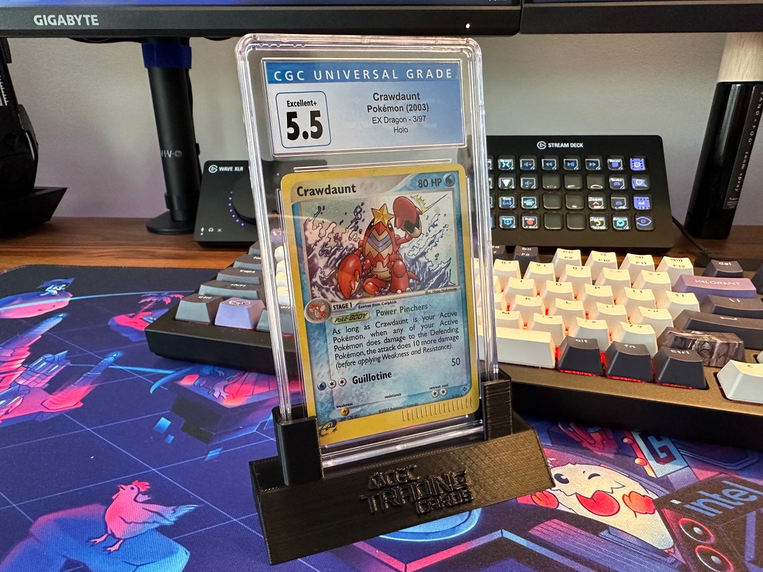 CGC Trading Card Stand angled - Etsy