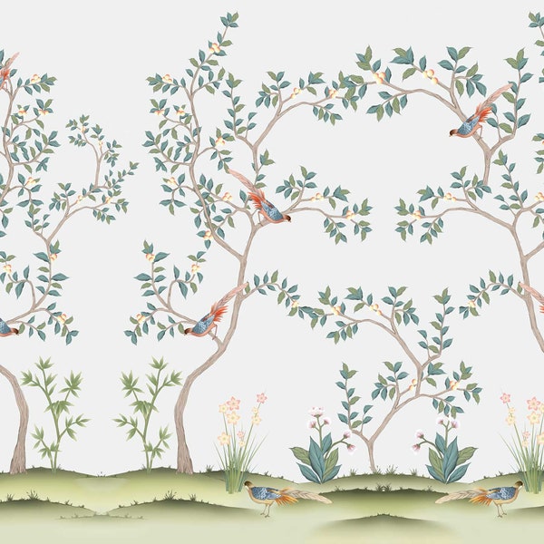 Chinoiserie Wallpaper - Etsy