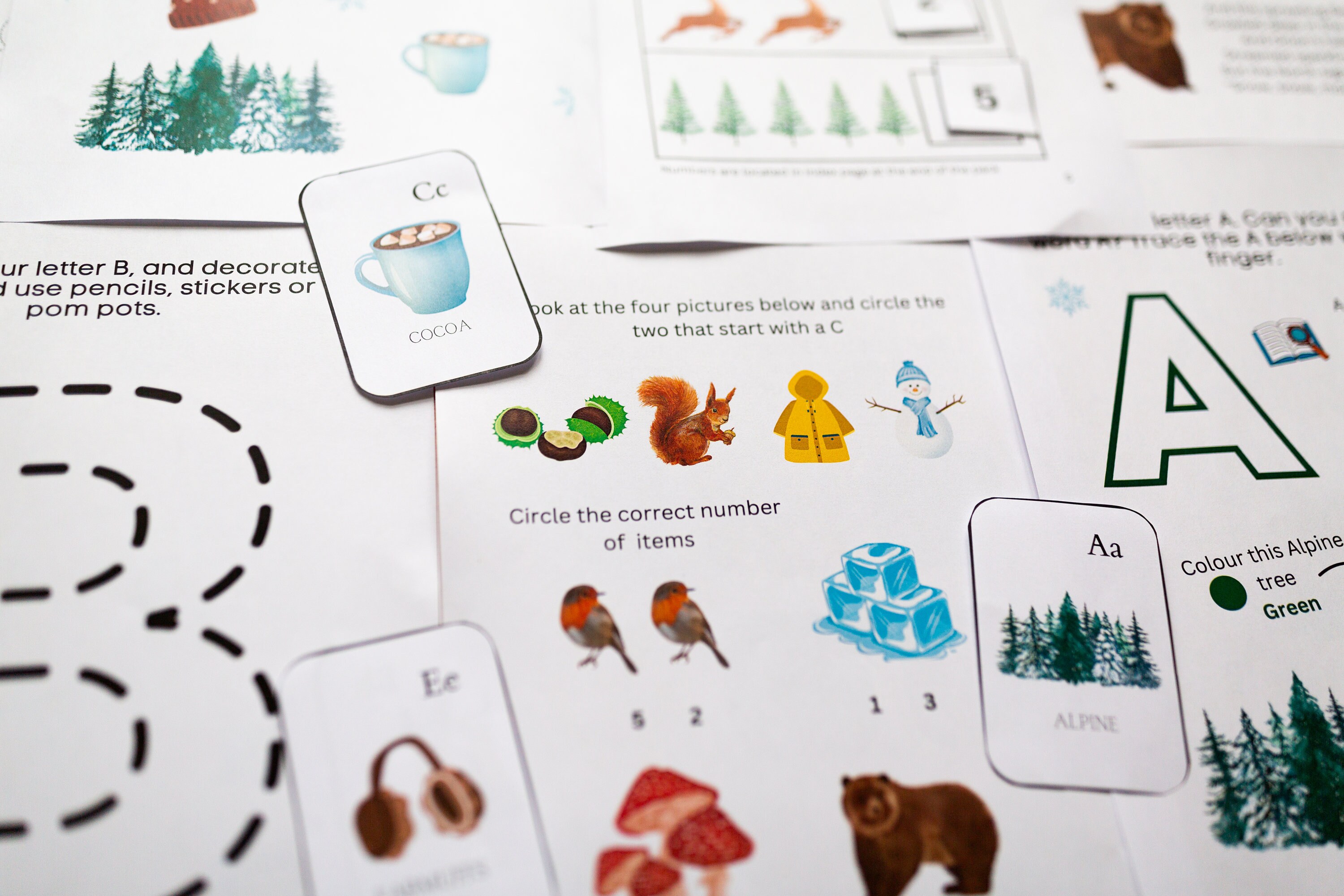 Winter Themed Preschool Letters Pack A-E Charlotte Mason Inspired ...